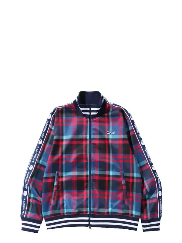 BAPE Check Jersey Top - Navy Blue