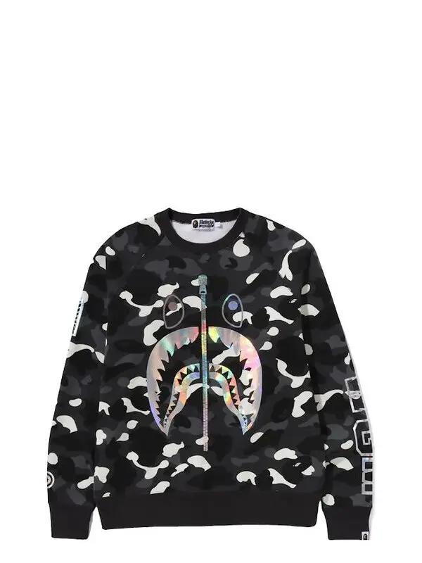 BAPE City Camo Shark Crewneck Sweatshirt - Black