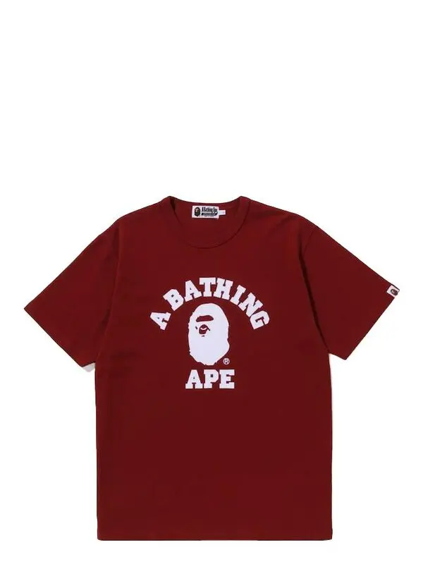 A BATHING APE College Heavy Weight Tee Shirt - Red