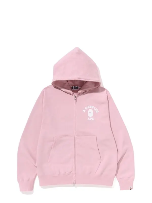 BAPE College Relaxed Fit Full Zip Hoodie - Pink