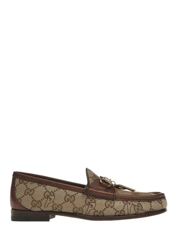Gucci Palace X Ggp Canvas Horsebit Charm Loafers - Beige