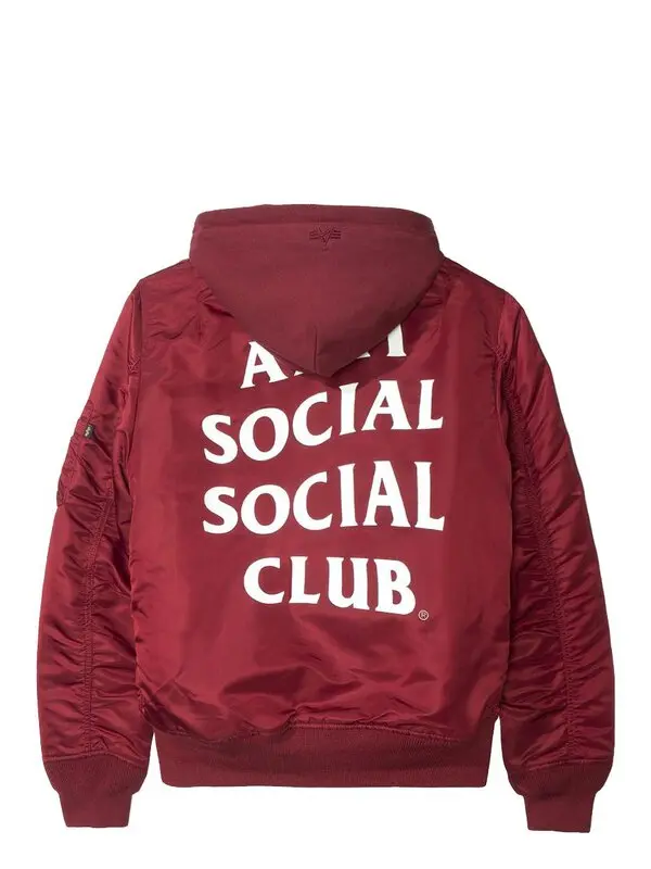 ANTI SOCIAL SOCIAL CLUB Smog Ma1 Alpha Jacket - Burgundy