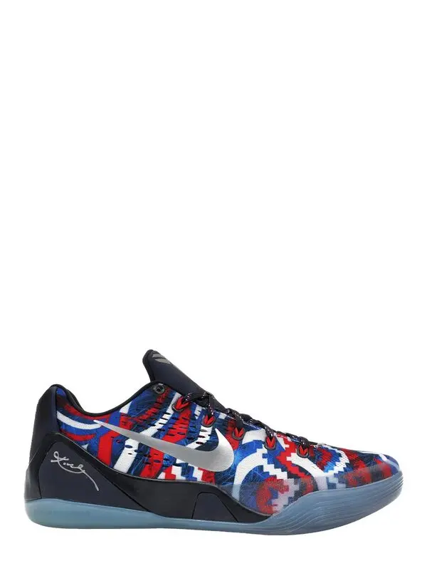 Nike Kobe 9 Em Low Independence Day Sneakers - White/metallic Silver/hyper Cobalt Blue