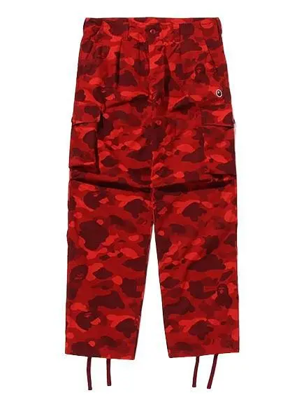 BAPE Camo 6 Pocket Pants - Red