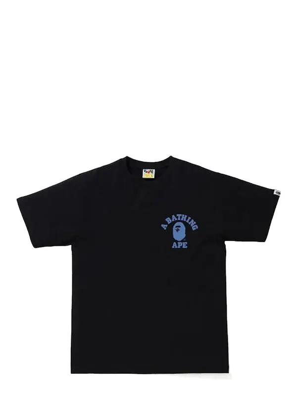 A BATHING APE Camo College Ats Tee Shirt - Black/navy Blue