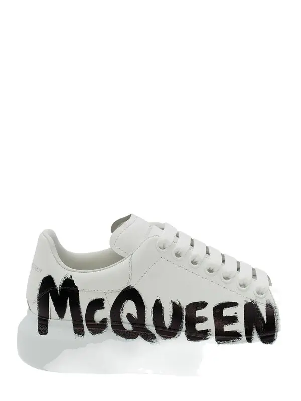 Alexander McQueen Oversized Graffitiin Sneakers - White/black