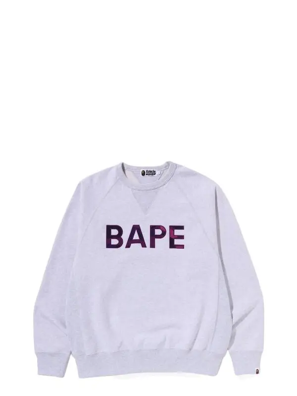 BAPE Patch Relaxed Fit Crewneck Sweatshirt - Grey