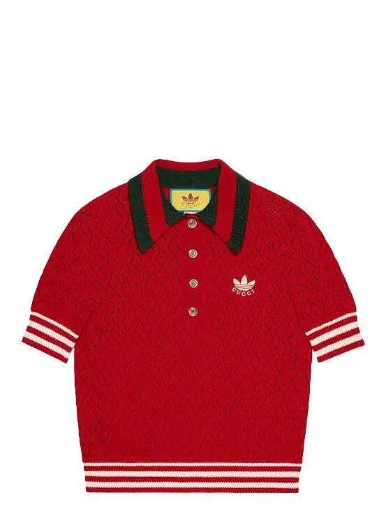 Gucci X Adidas Cotton Polo Shirt - Red
