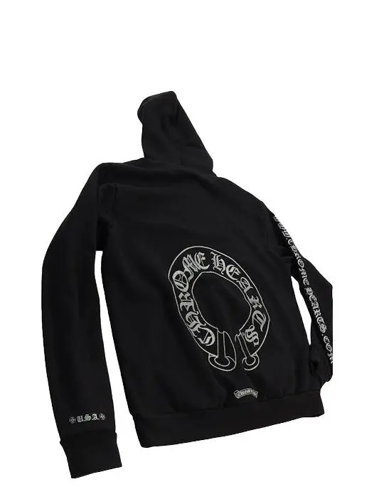 Chrome Hearts Glitter Print Hoodie - Black