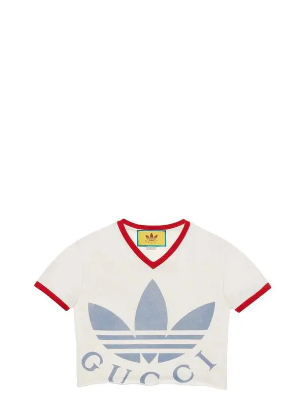 Gucci X Adidas Cropped T-shirt - White