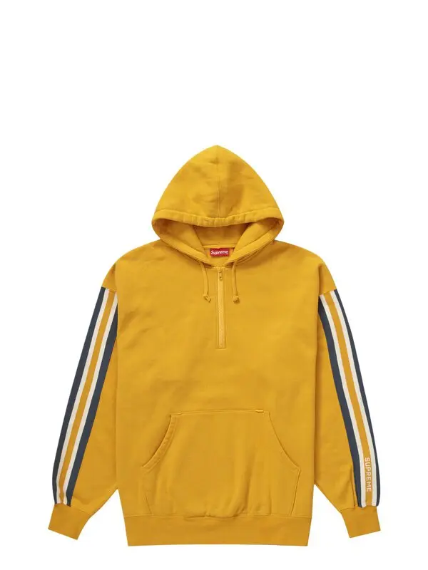 Supreme Half Zip Hooded Sweatshirt - Bright Gold