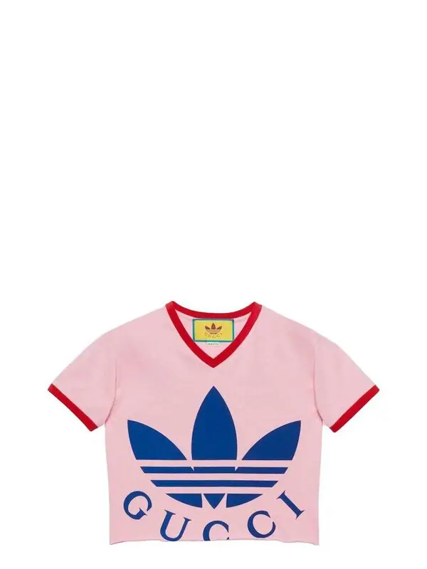 Gucci X Adidas Cropped T-shirt - Pink
