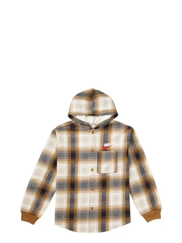 Supreme Nike Plaid Hooded Sweatshirt - Mustard