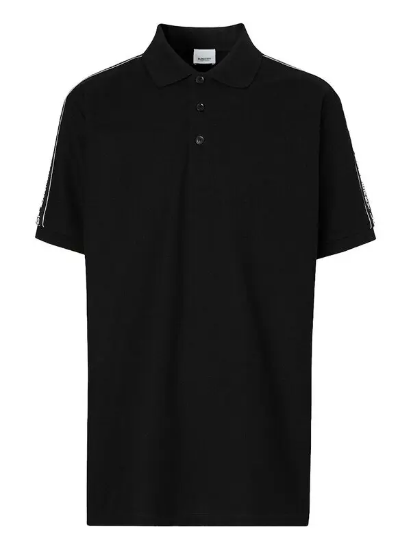 Burberry Logo Panelled Polo Shirt - Black/white