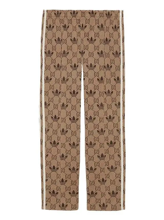 Gucci X Adidas Gg Trefoil Jacquard Sweatpants - Beige/ebony