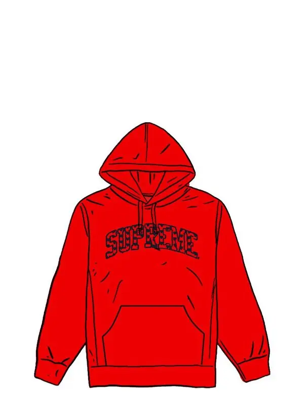 Supreme Hearts Arc Hooded Sweatshirt - Red