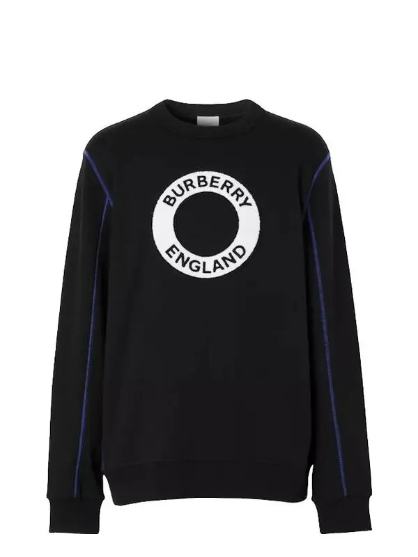 Burberry Logo Graphic Cotton Sweatshirt - Black