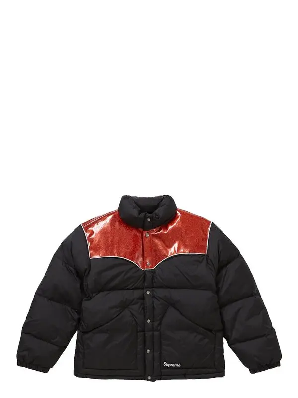Supreme Glitter Yoke Down Puffer Jacket - Black