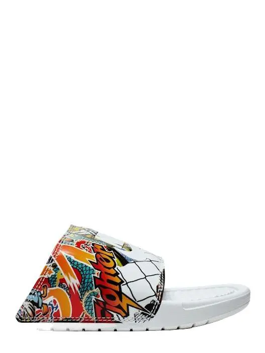 Nike Benassi Jdi Print China Hoop Dreams Slides - White