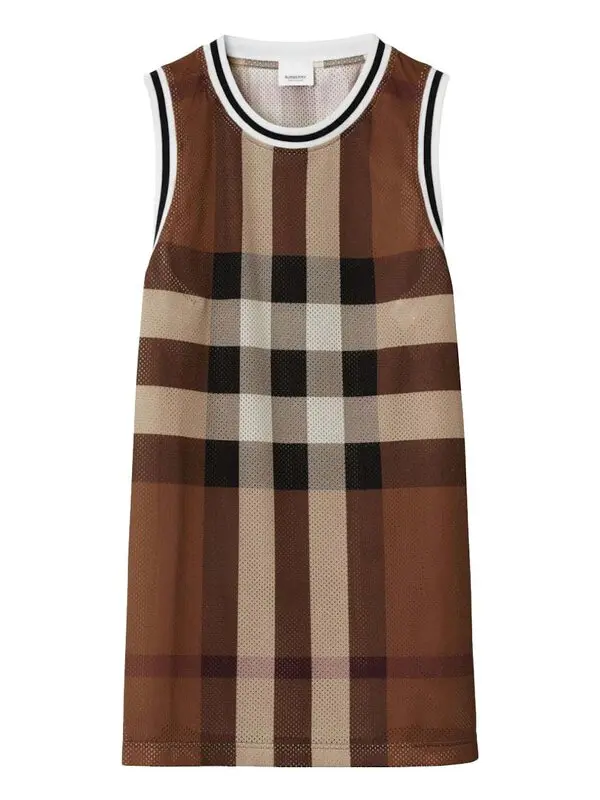 Burberry Check Pattern Tank Top - Brown