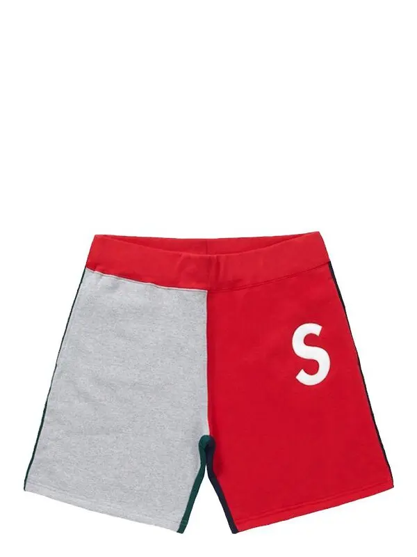 Supreme S Logo Colorblocked Sweatshort - Red