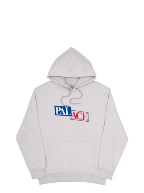 PALACE Hooded Sweatshirt - Grey Marl/blue/red