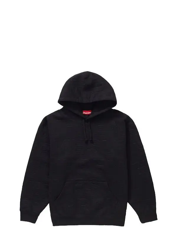 Supreme Embossed Logos Hooded Sweatshirt - Black