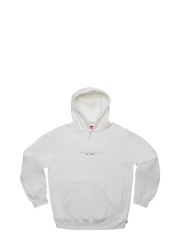 Supreme Embossed Logo Hooded Sweatshirt - White