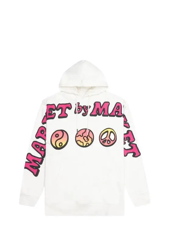 MARKET Cali Lock Peace Hooded Sweatshirt - Cream