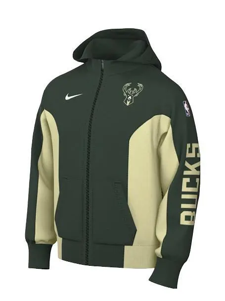 Nike Nba Milwaukee Bucks Showtime Drifit Hoodie - Hunter Green