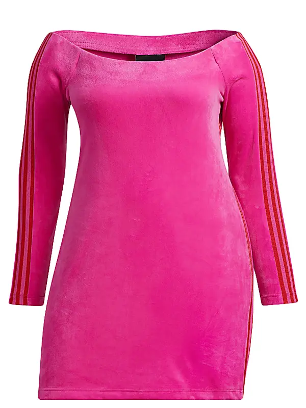 Adidas Ivy Park Velour Dress - Shock Pink