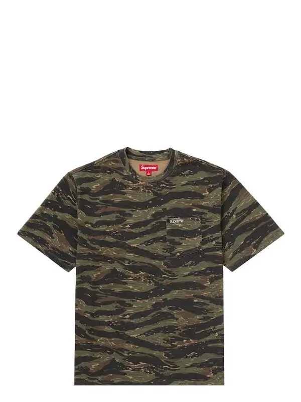 Supreme Short Sleeve Pocket Tee Shirt - Tiger Camo
