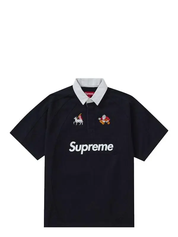 Supreme Short Sleeve Rugby Shirt - Black