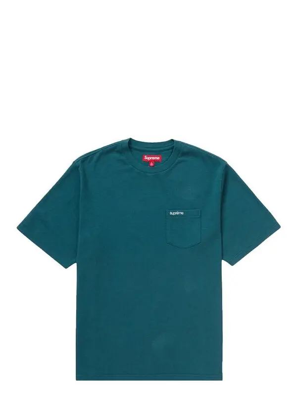 Supreme Short Sleeve Pocket Tee Shirt Green - Teal