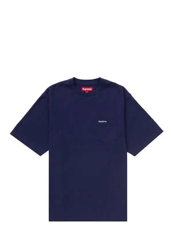 Supreme Short Sleeve Pocket Tee Shirt - Navy Blue