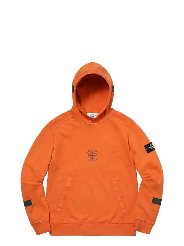 Supreme Stone Island Hooded Sweatshirt - Orange