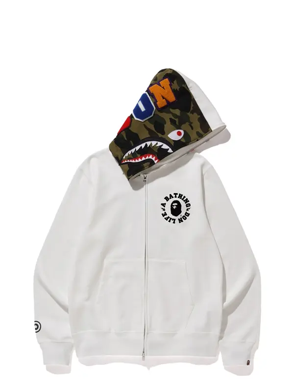BAPE X Big Sean Shark Full Zip Hoodie - White