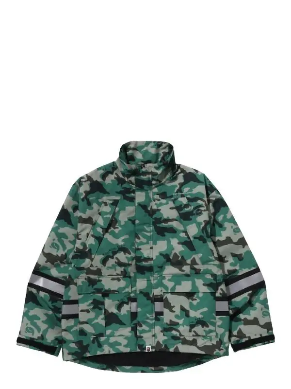 BAPE Woodland Camo Relaxed Fit Safety Jacket - Olive Drab