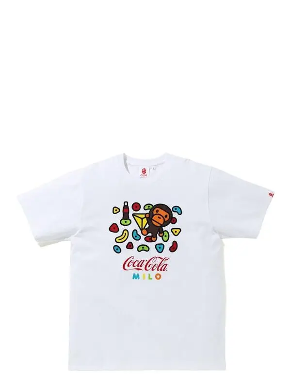 A BATHING APE X Coca Cola Milo Sport Climbing Tee Shirt - White
