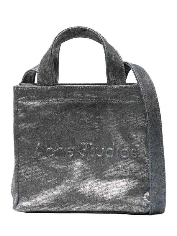 Acne Studios Mini Logo Tote Bag - Silver
