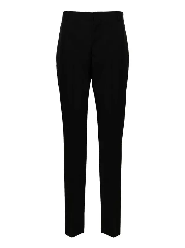 Alexander McQueen Mid-rise Tapered Trousers - Black