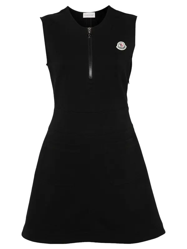 Moncler Logo-patch Mini Dress - Black
