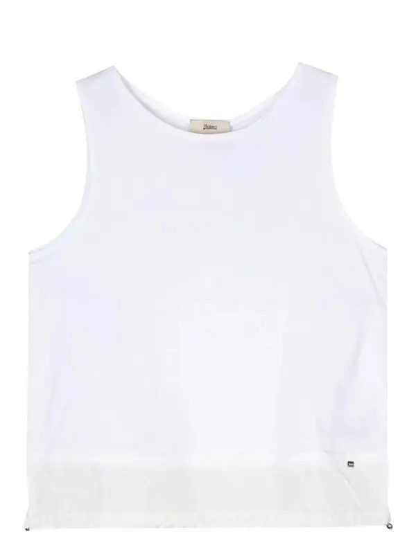 Herno Logo Plaque Cotton Tank Top - White