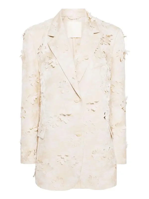 JNBY Floral Appliqué Blazer - Neutrals