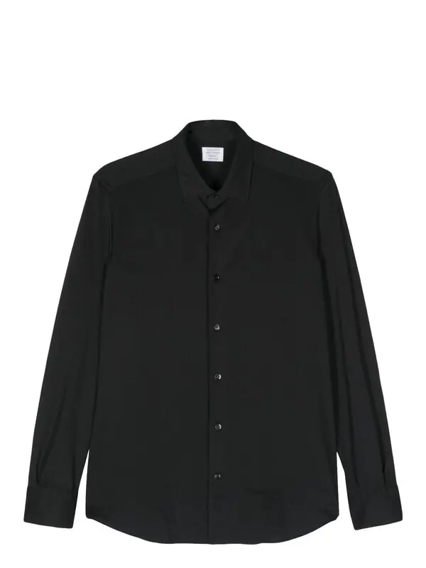 MAZZARELLI Piqué Buttoned Shirt - Black