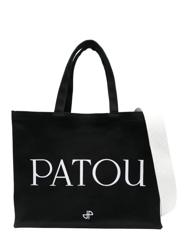 Patou Large Canvas Tote - Black