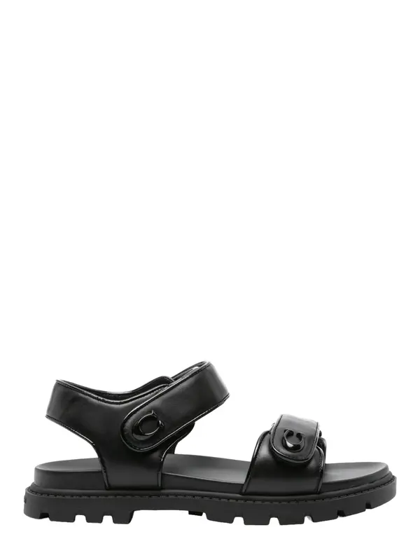 COACH Brynn Leather Sandals - Black