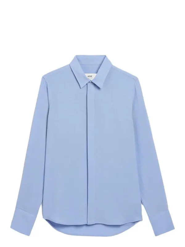 Ami Virgin Wool-blend Shirt - Blue