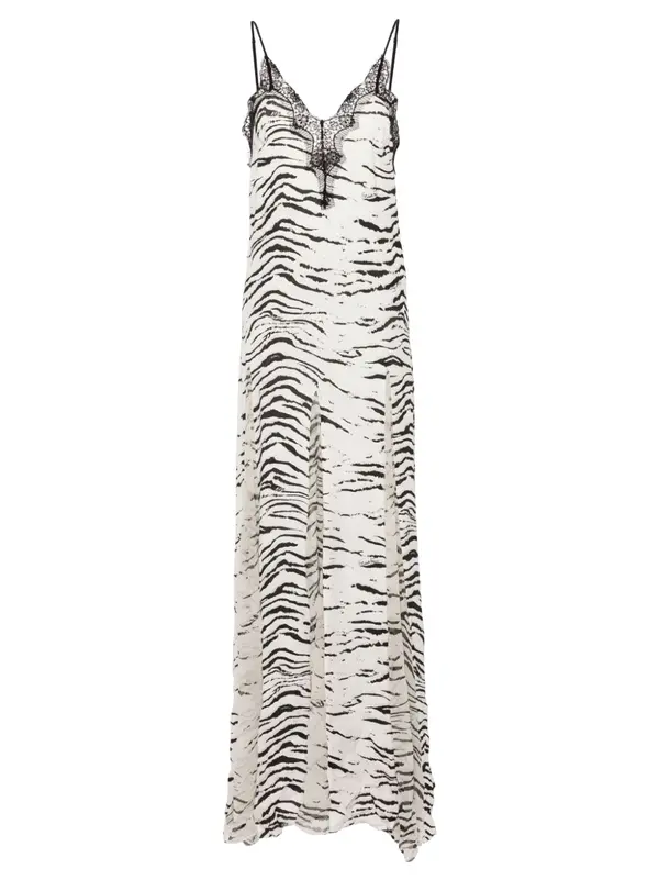 Elisabetta Franchi Animal Print Maxi Dress - Neutrals