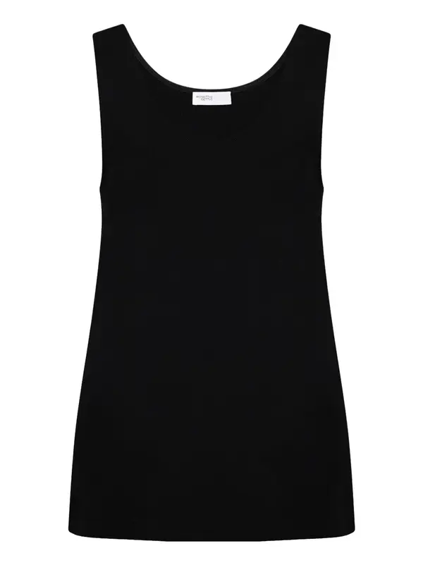 Rosetta Getty Scoop-neck Top - Black